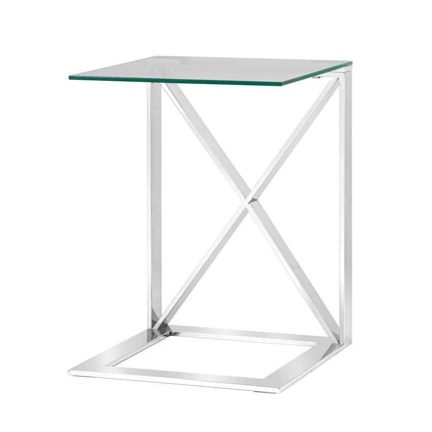 Журнальный стол 40*40 КРОСС серебро купить в интернет-магазине Proffbar.ru