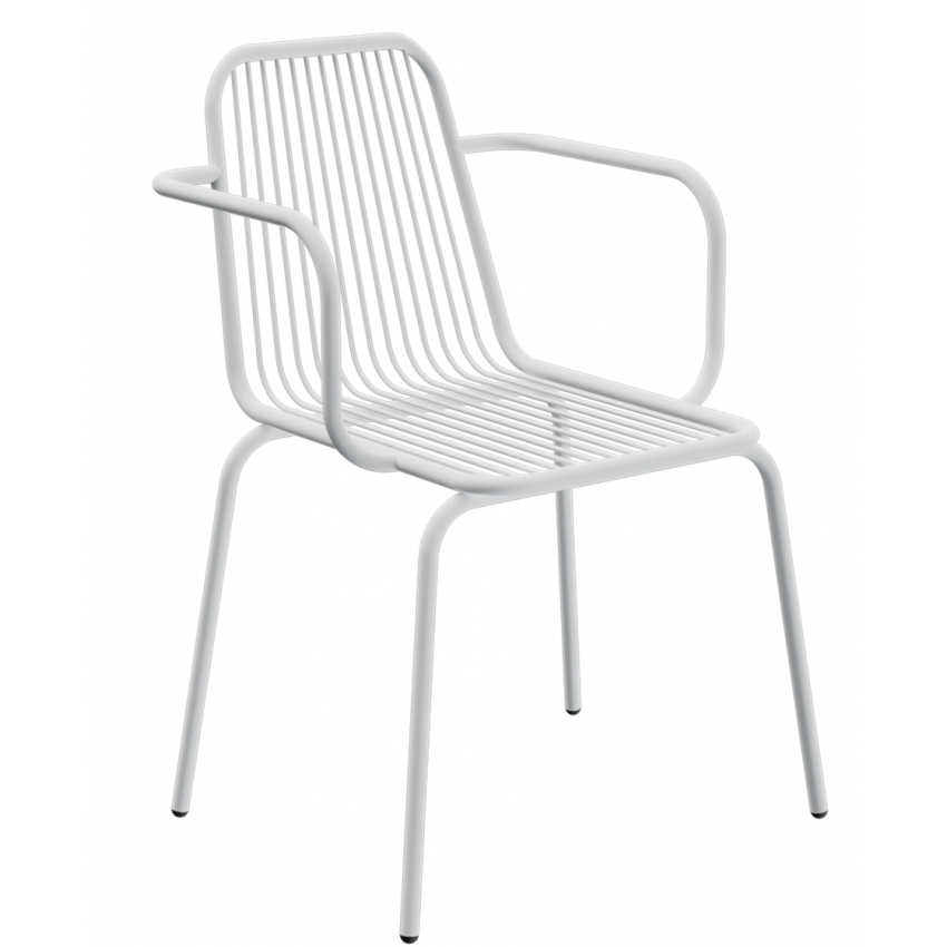 Металлический стул LaMeli с подлокотниками цвет белый купить у производителя