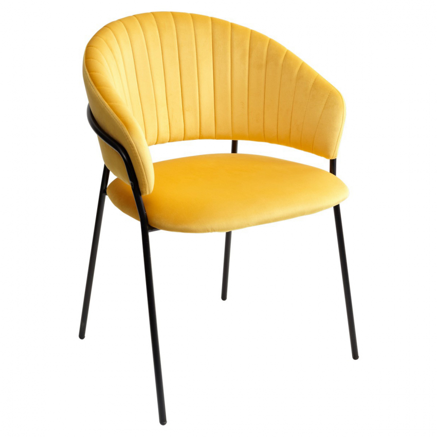 Стул ГЕММА, цвет Желтый Nella 171, велюр / черный каркас купить с доставкой по Москве